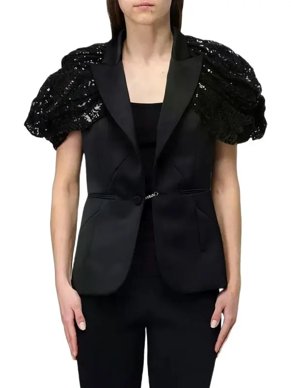 Antonio Marras Sequin-embellished Lace-sleeve Jacket - Black