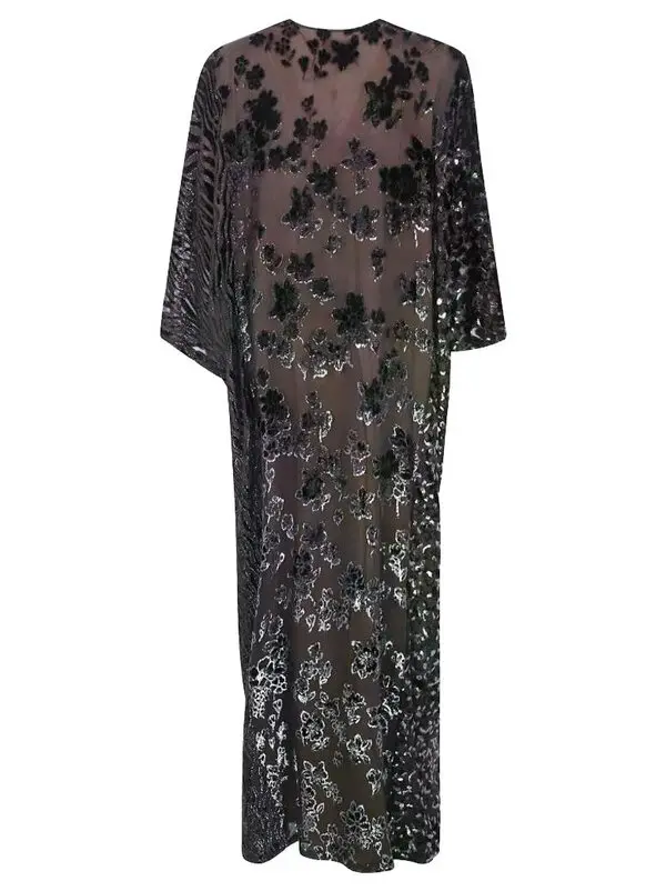 PIERRE-LOUIS MASCIA Patchwork-pattern Burnout-effect Maxi Dress - Black