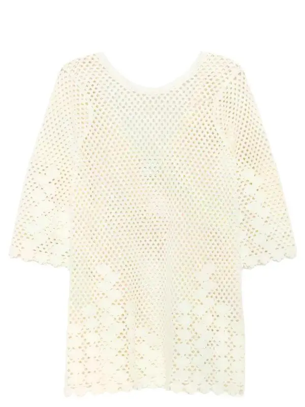 Posse Saskia Floral-crochet Mini Dress - Neutrals