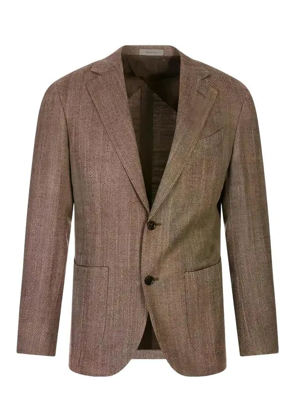 Corneliani Herringbone-weave Blazer - Brown