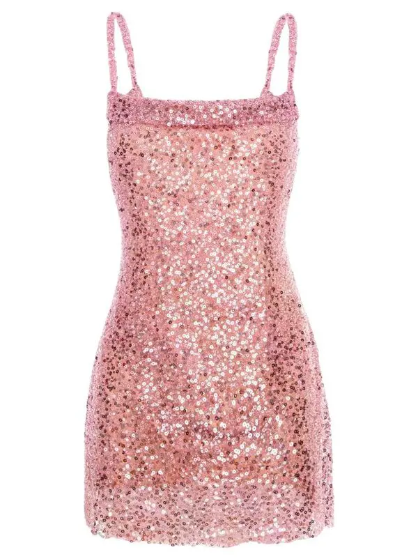 CUANNA Kim Sequinned Mini Dress - Pink
