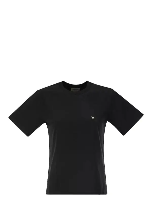 Max Mara Embroidered-logo Straight-fit T-shirt - Black