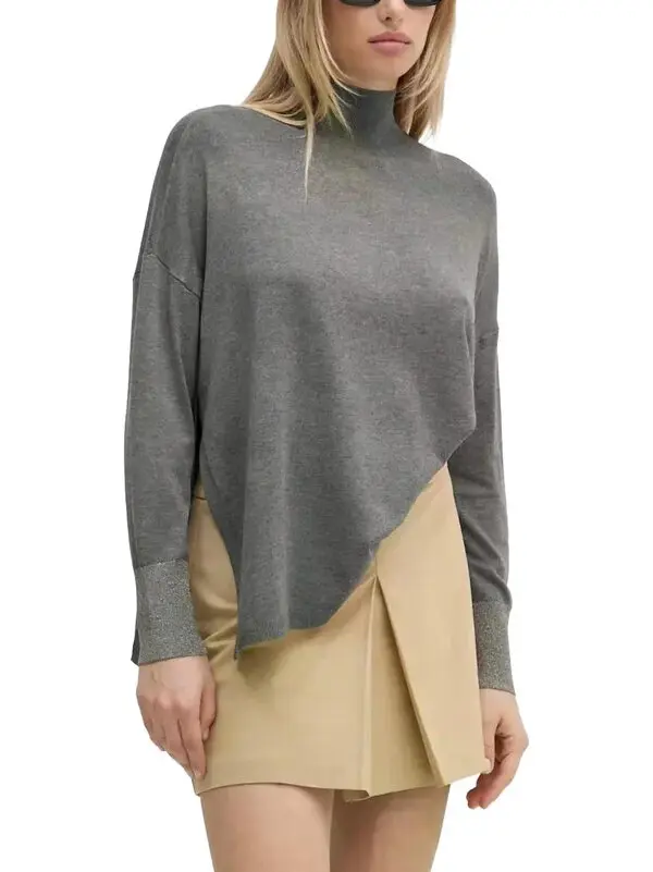 GAUDI High-neck Asymmetric Sweater - Grey