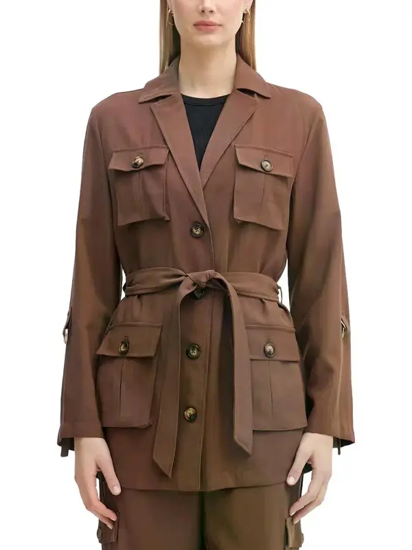 GAUDI Belted Multi-pocket Jacket - Brown