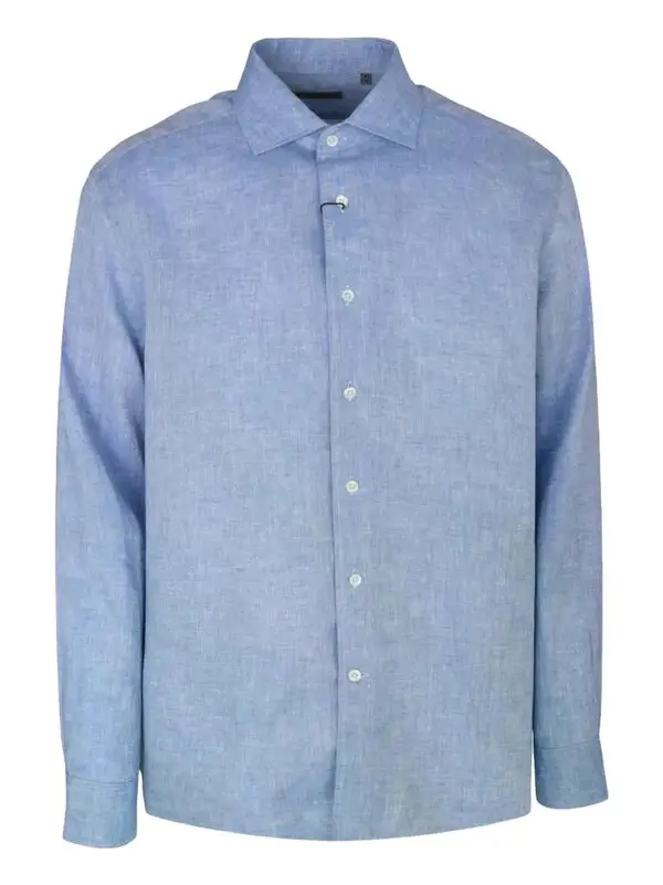 Corneliani Spread-collar Long-sleeve Shirt - Blue