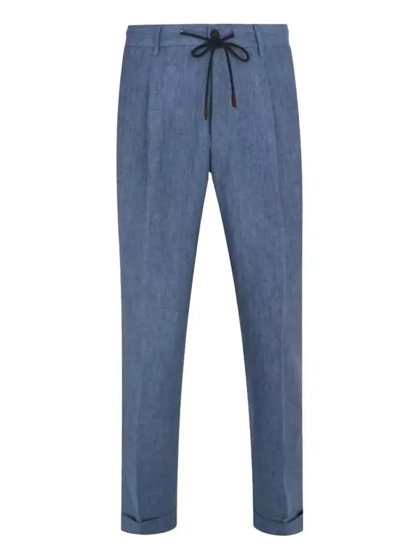 GRAN SASSO Drawstring Pleated Trousers - Blue