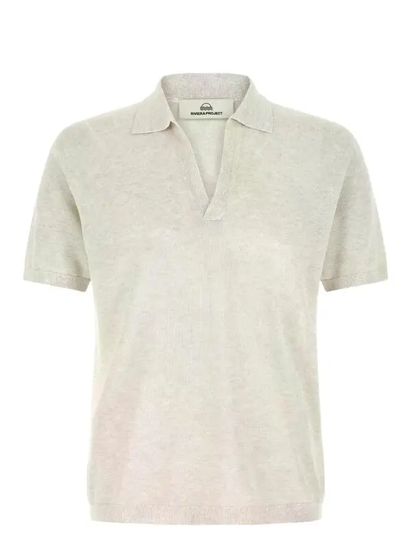 RIVIERA Open Collar Polo Shirt - Neutrals