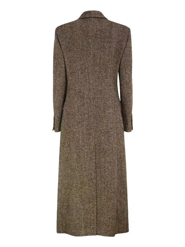 Brunello Cucinelli Double-breasted Herringbone Coat - Brown