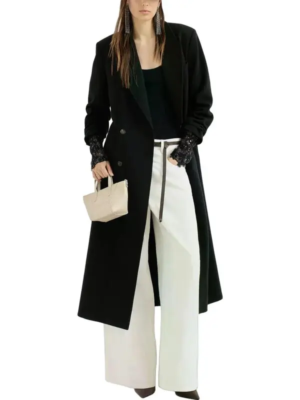 Brunello Cucinelli Double-breasted Cashmere Coat - Black