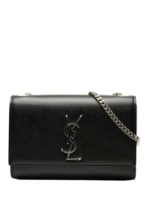 Saint Laurent 2018 Small Grain De Poudre Monogram Kate Crossbody Bag - Black