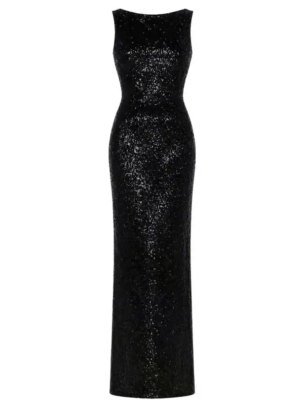 ROSERRY Kylie Sequin-embellished Sleeveless Maxi Dress - Black