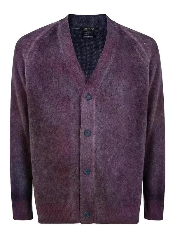 Avant Toi Brushed-finish Raglan-sleeve Cardigan - Red