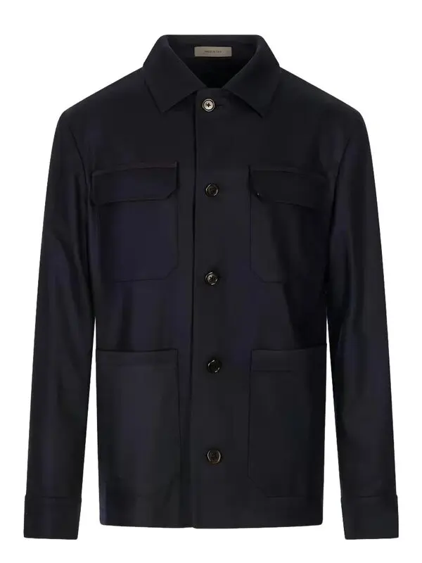Corneliani Button-up Multi-pocket Jacket - Blue