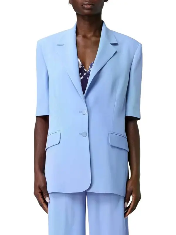 HANITA Short-sleeve Single-breasted Blazer - Blue