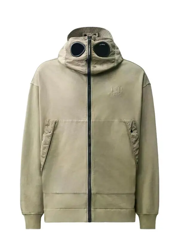 C.P. COMPANY Goggle-detail Zip-up Hoodie - Neutrals