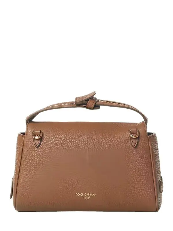 Dolce & Gabbana Vittoria Logo-plaque Leather Tote Bag - Brown