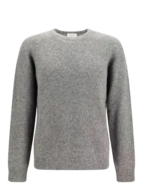 ROBERTO COLLINA Ribbed-trim Long-sleeve Sweater - Grey