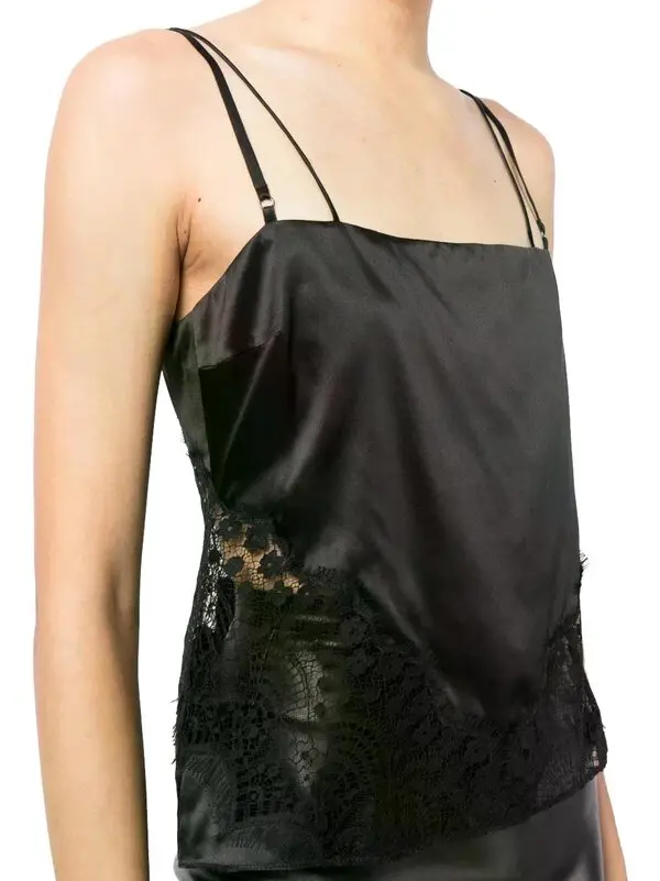 TOM FORD Lace-detail Sleeveless Satin Top - Black