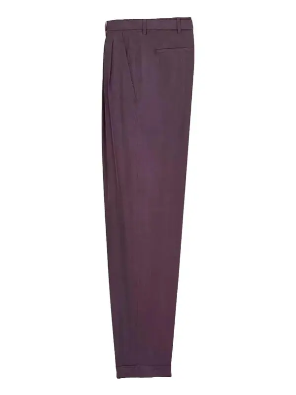 Saint Laurent Pleated-front Tailored Trousers - Purple