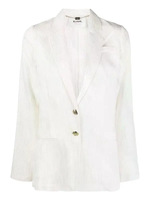 BLUGIRL Metallic-stripe Single-breasted Blazer - Neutrals