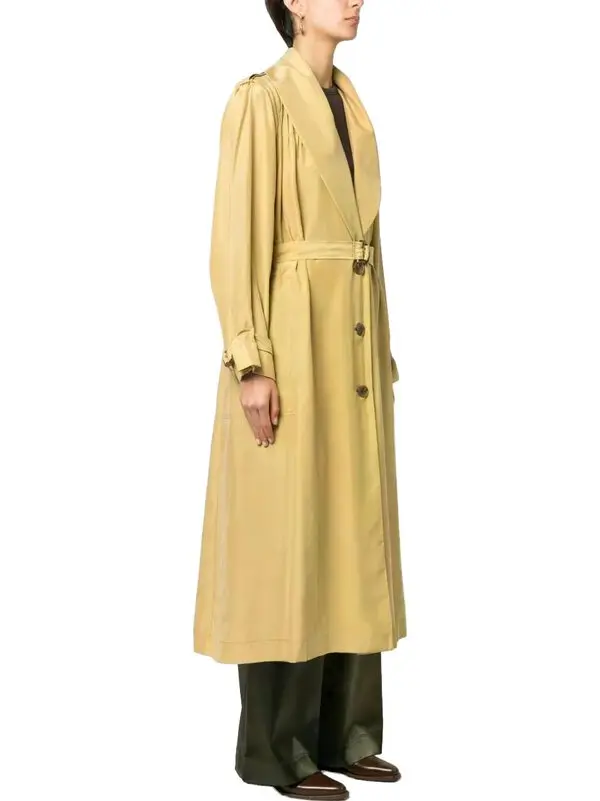 Alberta Ferretti Shawl-lapels Silk Trench Coat - Neutrals