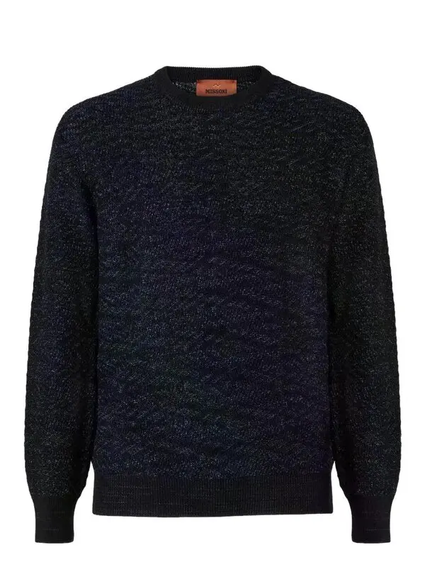 Missoni Wool And Viscose Zigzag Crewneck Pullover - Blue