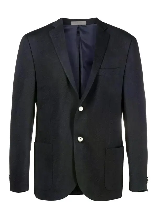 Corneliani Textured-finish Single-breasted Blazer - Blue
