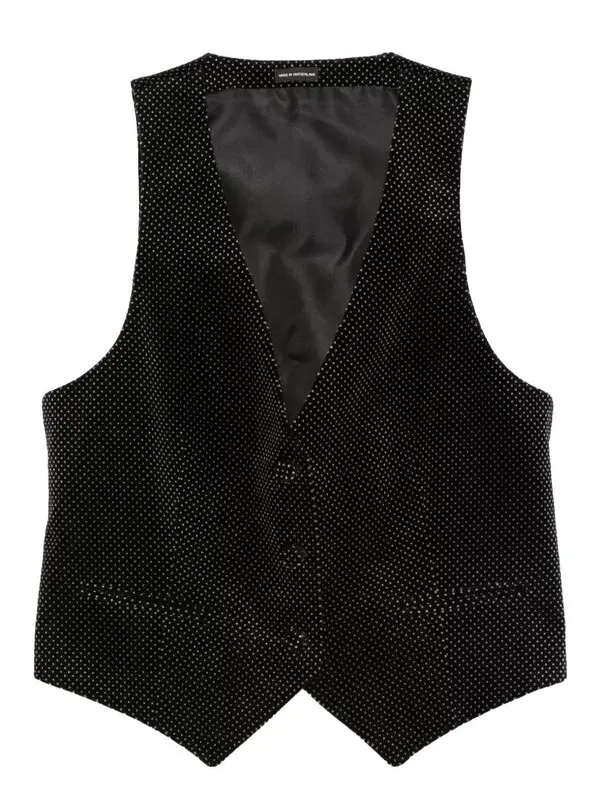 TOM FORD Polka-dot Waistcoat - Black