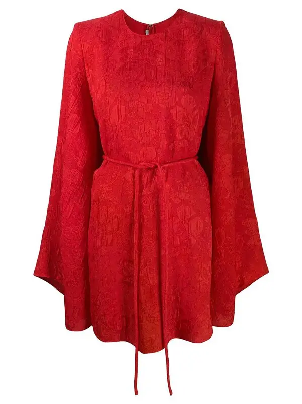 Stella McCartney Delia Silk Brocade Dress - Red