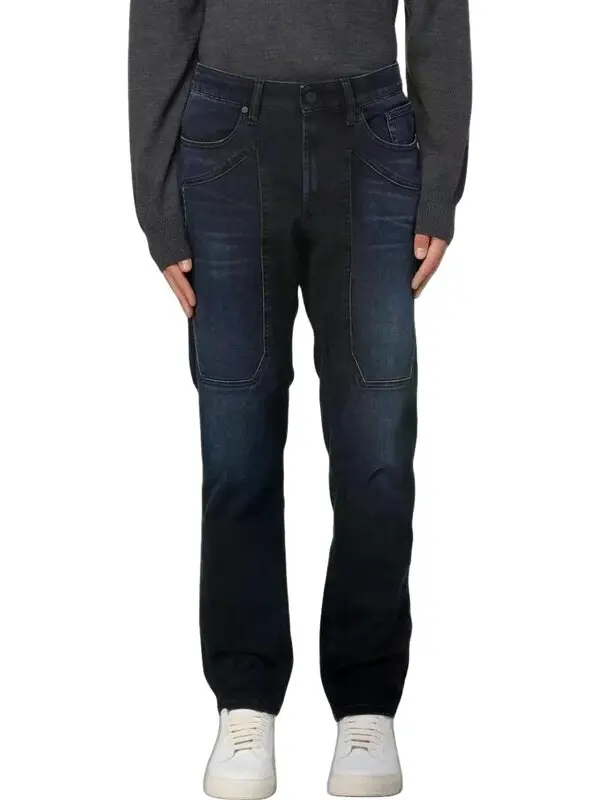 JECKERSON Panelled Slim-fit Jeans - Blue