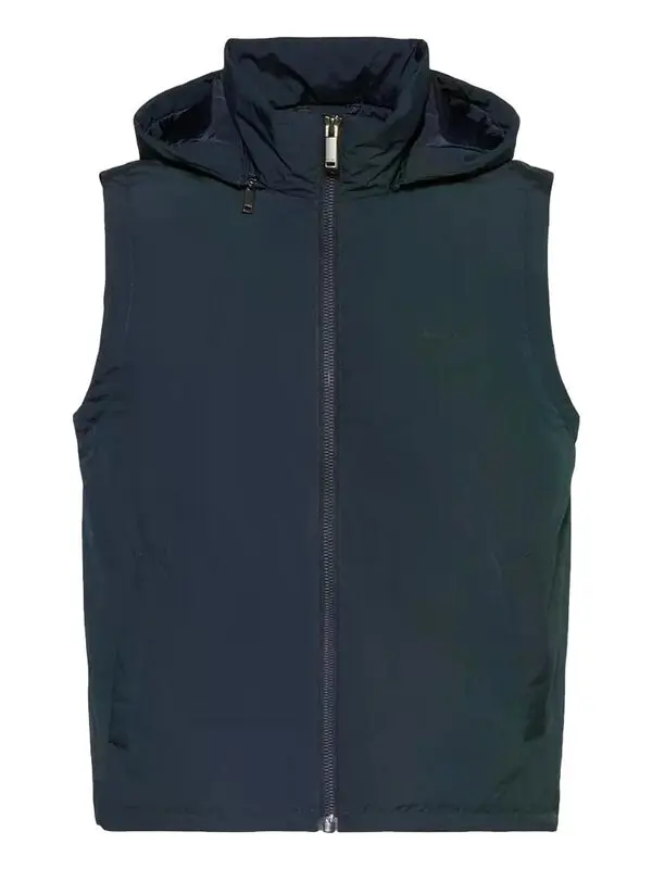 Calvin Klein Hooded Logo-print Gilet - Blue
