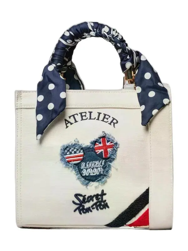 SECRET PON-PON Saint Tropez Logo-embroidered Shoulder Bag - Neutrals