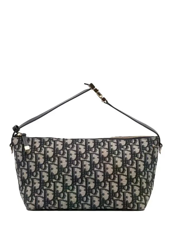 Dior 2024 Medium Oblique Canvas Diortravel Nomad Pouch Handbag - Blue