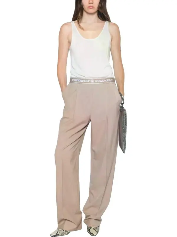 Casablanca Logo-waistband Trousers - Neutrals