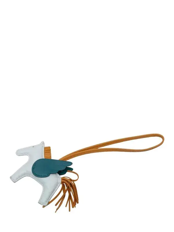 Hermès 2021 Milo Lambskin And Swift Grigri Rodeo Pegase Bag Charm Pm Key Chain - Grey
