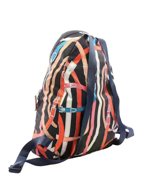 Hermès 2017 Silk And Barenia Cavalcadour Airsilk Backpack - Black