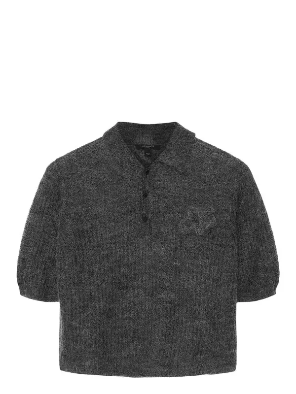 ALLSAINTS Mohair-blend Anabel Polo Top - Grey