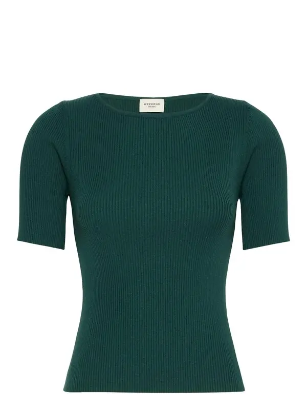 Max Mara Ribbed Boat-neck T-shirt - Green
