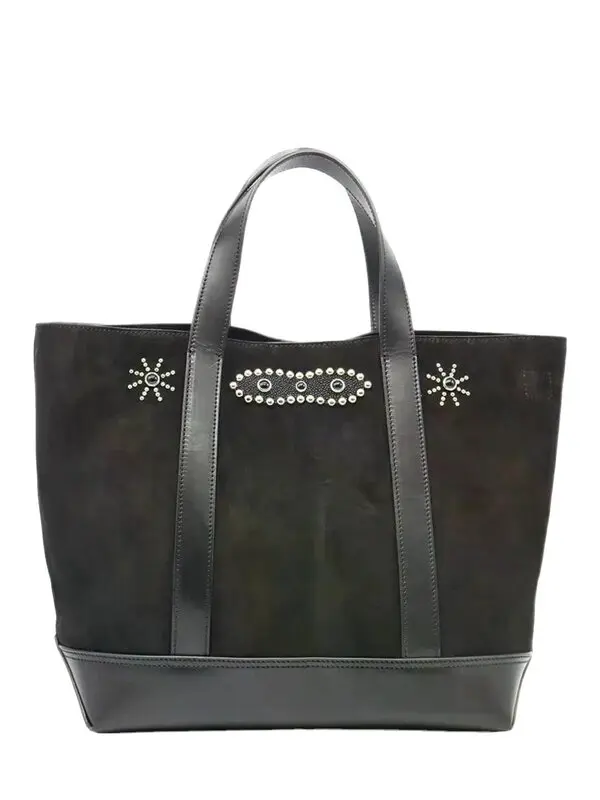 HTC LOS ANGELES Stud-embellished Suede Tote Bag - Black