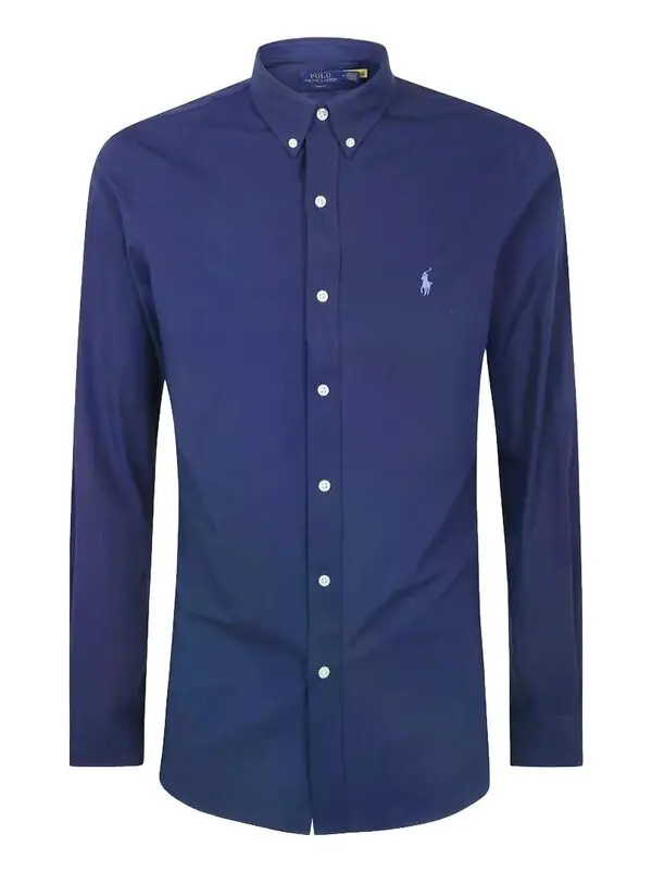 Polo Ralph Lauren Button-down Embroidered-logo Shirt - Blue