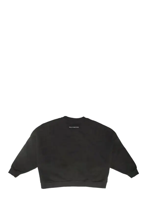 HTC LOS ANGELES Batwing-sleeve Logo-print Sweater - Black