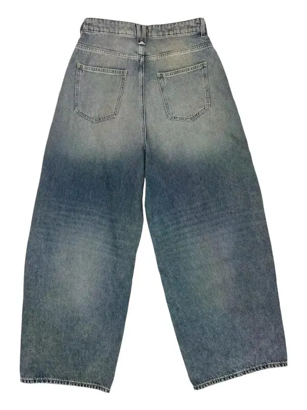 HTC LOS ANGELES Embellished Baggy Wide-leg Jeans - Blue
