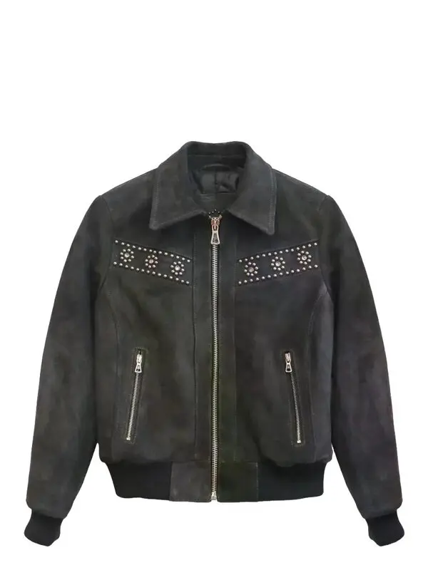 HTC LOS ANGELES Francisville Studded Suede Jacket - Grey