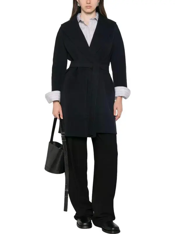 Max Mara Messi Long-sleeve Coat - Blue