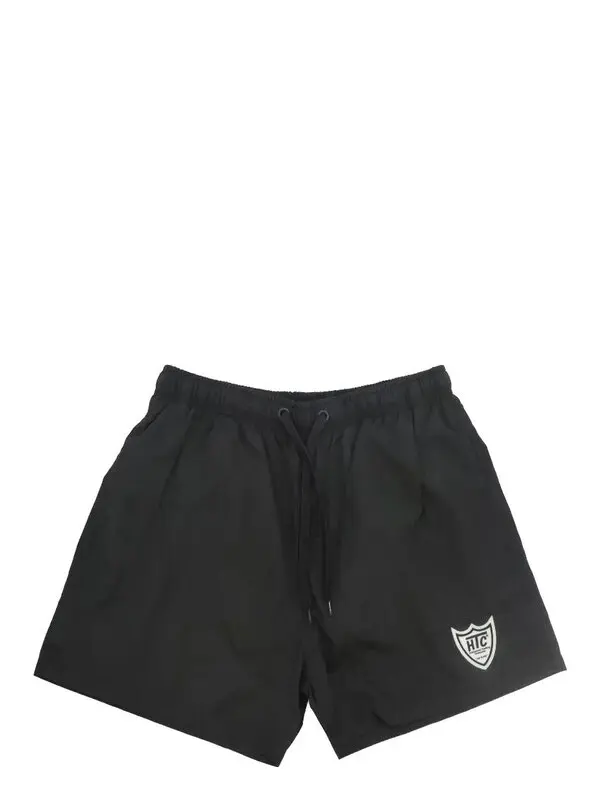 HTC LOS ANGELES Logo-patch Drawstring Swim Shorts - Black