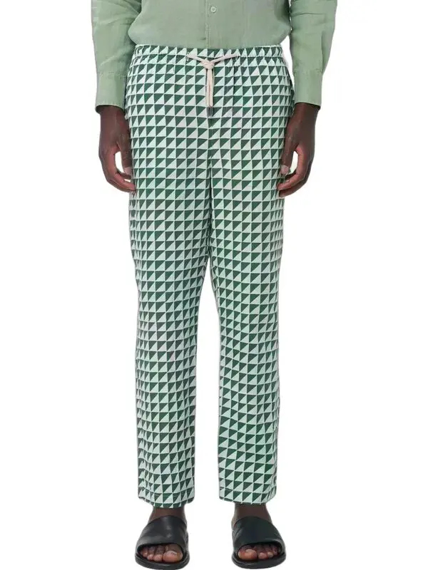PENINSULA SWIMWEAR Teulada Printed Linen Trousers - Green