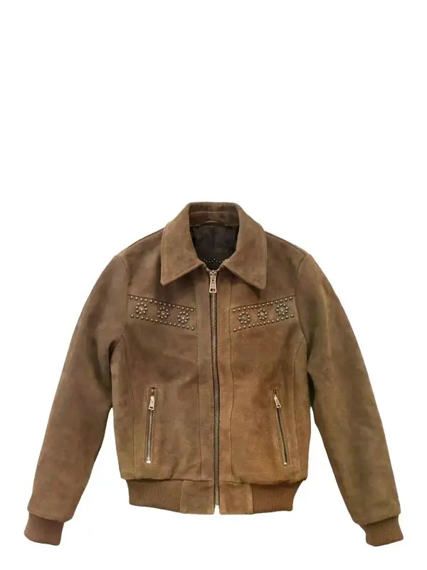 HTC LOS ANGELES Francisville Studded Suede Jacket - Brown