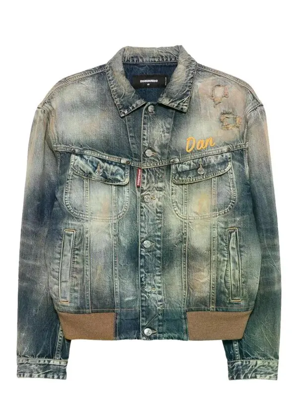 Dsquared2 Distressed Denim Jacket - Blue