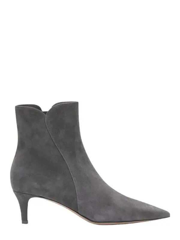 GIANVITO ROSSI Pointed-toe Suede Boots - Grey