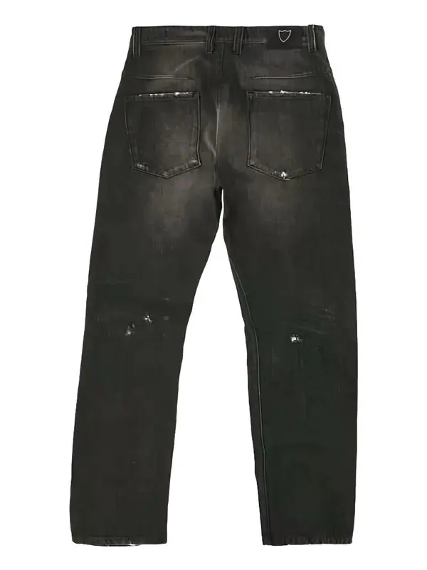 HTC LOS ANGELES Twisted Faded Distressed-effect Jeans - Grey
